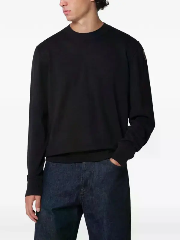 PARAJUMPERS Basic Braw Logo-patch Crew-neck Long-sleeved T-shirt