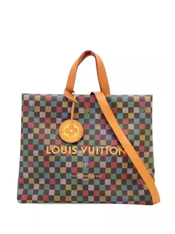 LOUIS VUITTON 2021-2026 Damier Ebene Multicolor Shopper Mm Tote Bag