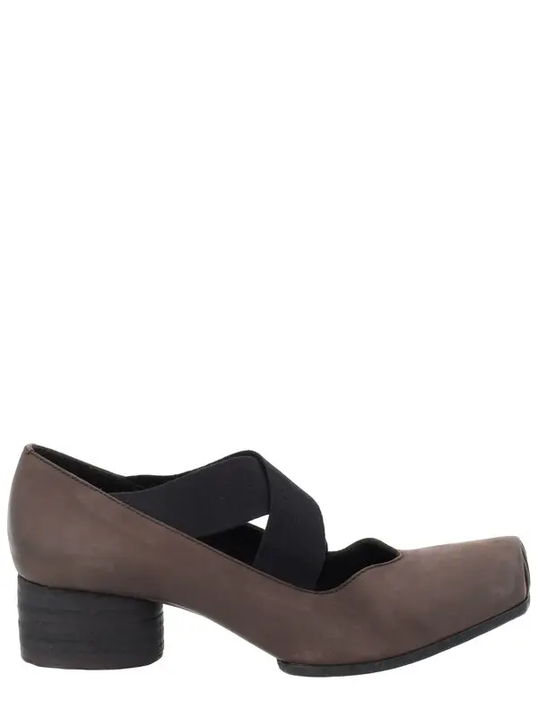 UMA WANG Ballerina In Pelle Con Tacco Medio - Brown