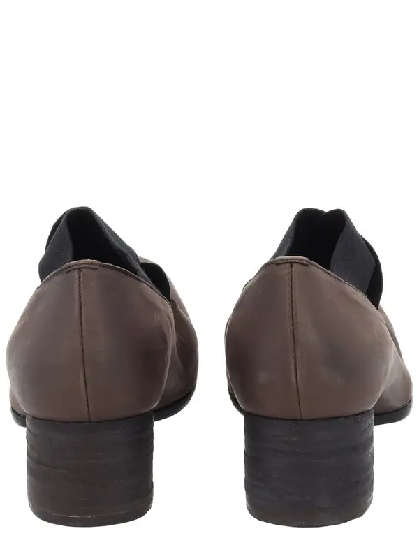 UMA WANG Ballerina In Pelle Con Tacco Medio - Brown