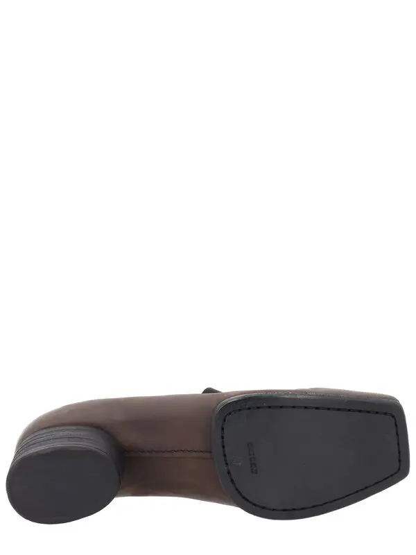 UMA WANG Ballerina In Pelle Con Tacco Medio - Brown