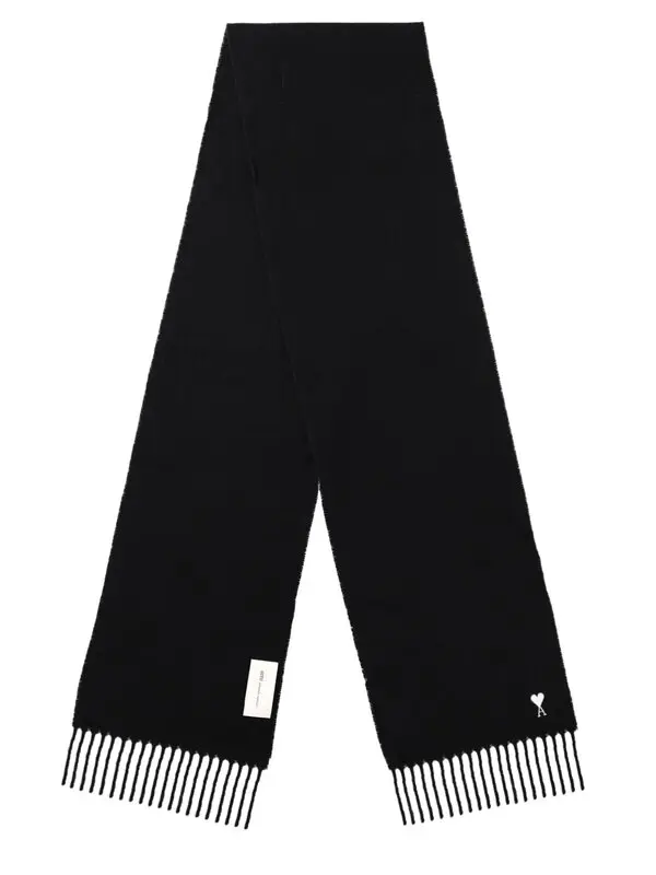 AMI Paris Sciarpa Con Logo - Black