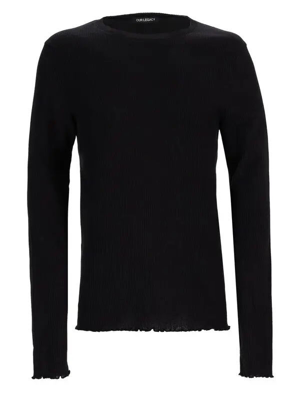 Our Legacy T-shirt A Manicia Lunga In Misto Cotone - Black