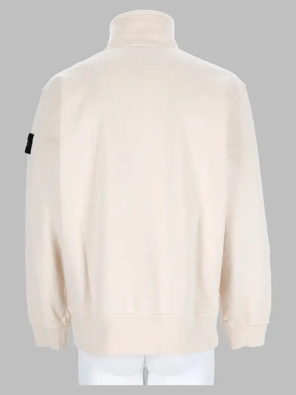 Stone Island Felpa Con Zip Corta E Patch Logo