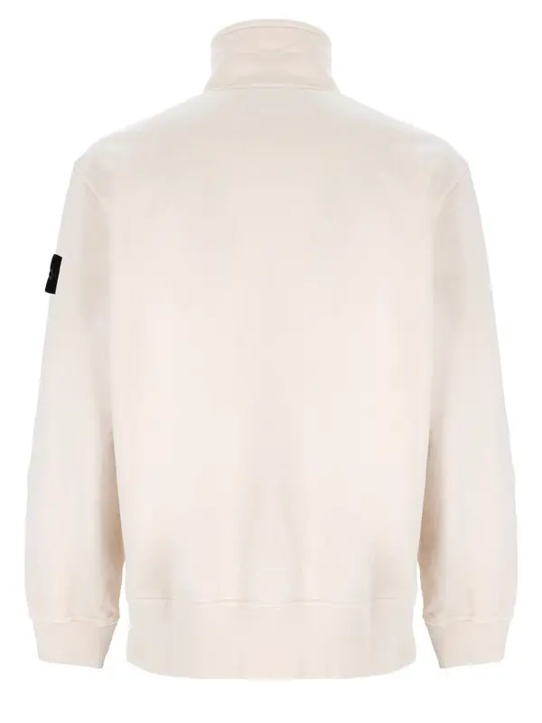 Stone Island Felpa Con Zip Corta E Patch Logo