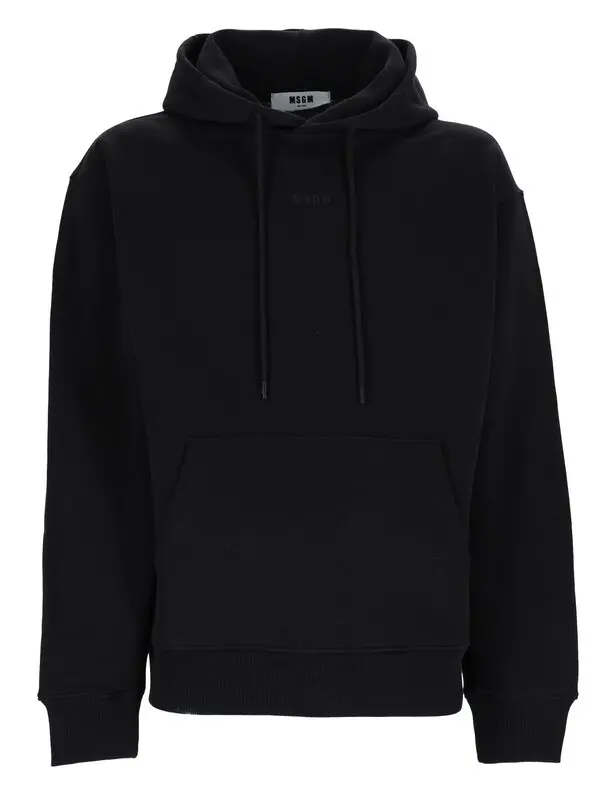MSGM Felpa Con Stampa E Logo