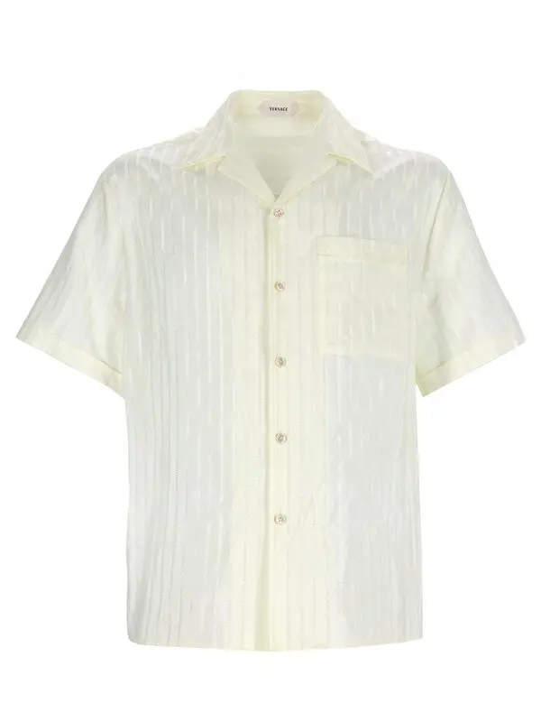 Versace Camicia Jacquard Micro Greca - Ivory
