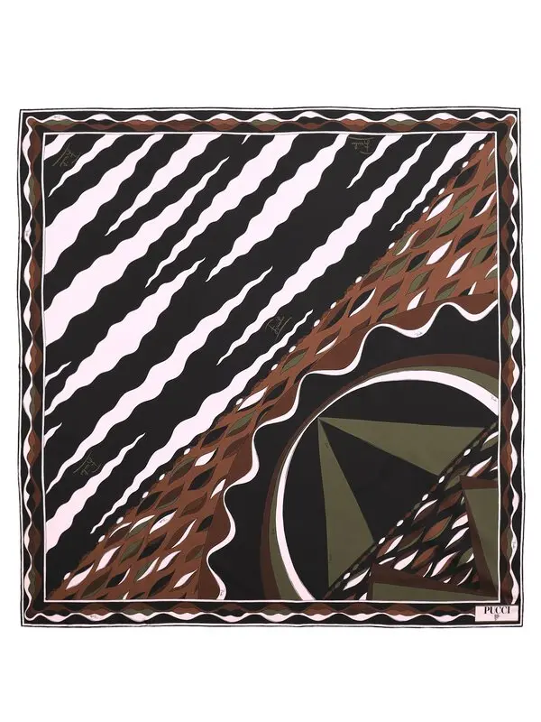 Emilio Pucci Carré Con Mix Di Stampe - Brown