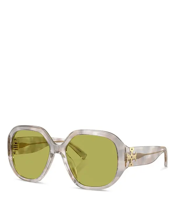 Tory Burch Round Sunglasses, 56mm - Green