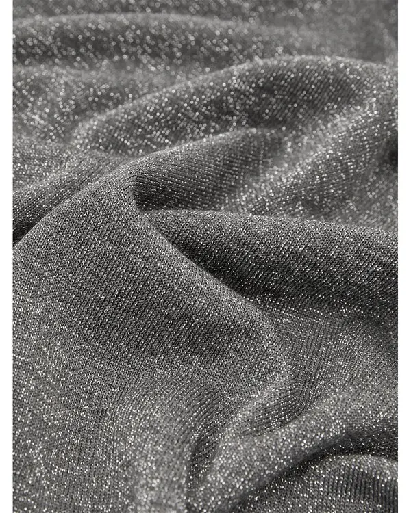 REISS Wool Blend Metallic V Neck Sweater - Silver Gray