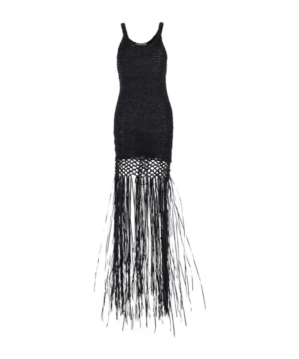 Philosophy Di Lorenzo Serafini Bang Detailed Webbing Dress - Black