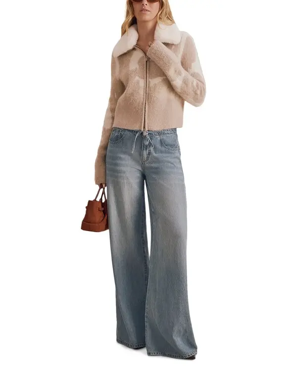 Splendid Lola Faux Fur Collar Cardigan