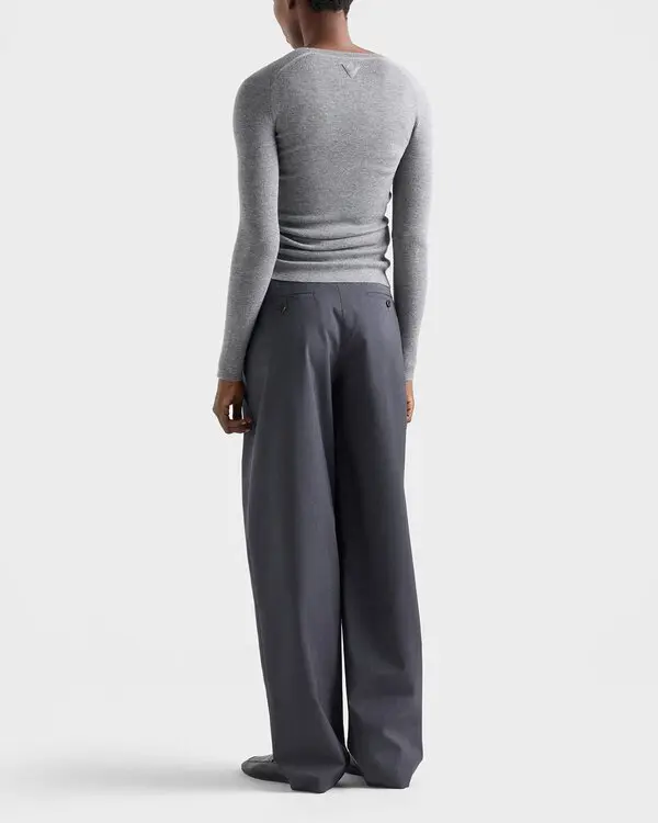 Prada Ribbed Cashmere Cardigan