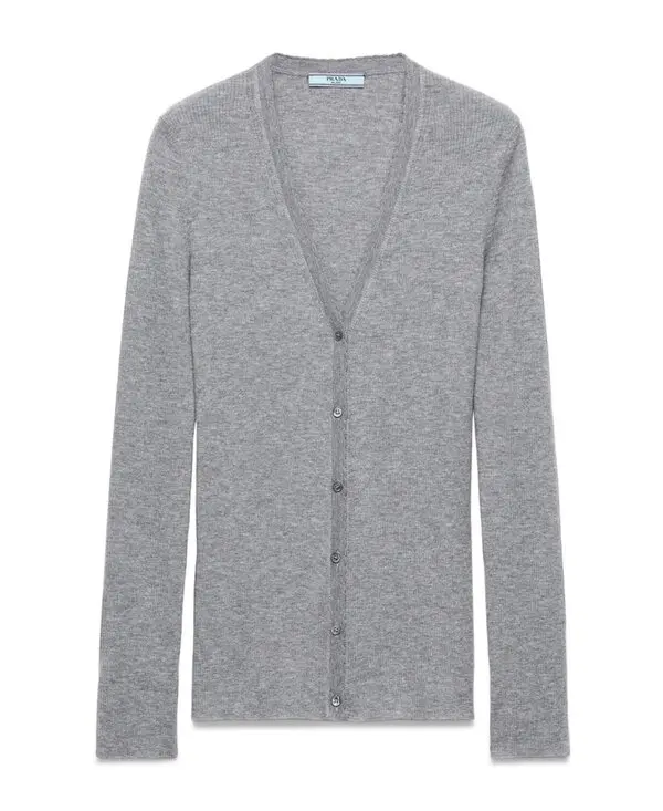 Prada Ribbed Cashmere Cardigan