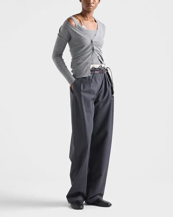 Prada Ribbed Knit Cashmere Tank Top