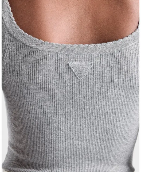 Prada Ribbed Knit Cashmere Tank Top