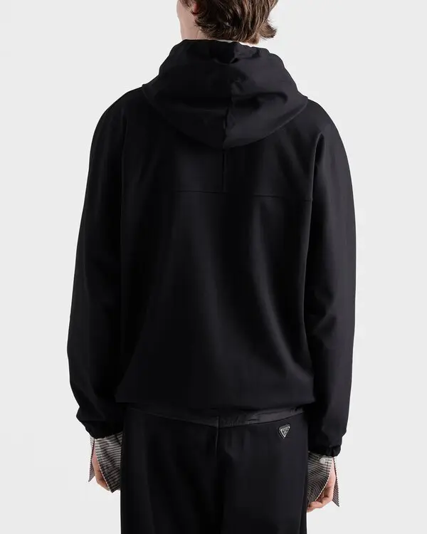 Prada Technical Fleece Hoodie Jacket
