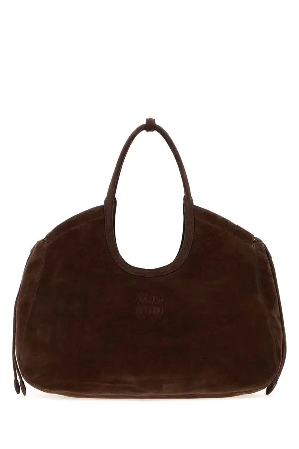Miu Miu Dark Suede Ivy Shopping Bag - Brown