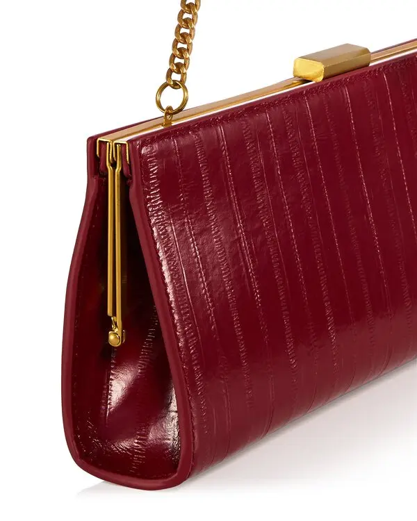 Aqua Eel Embossed Leather Clutch Exclusive