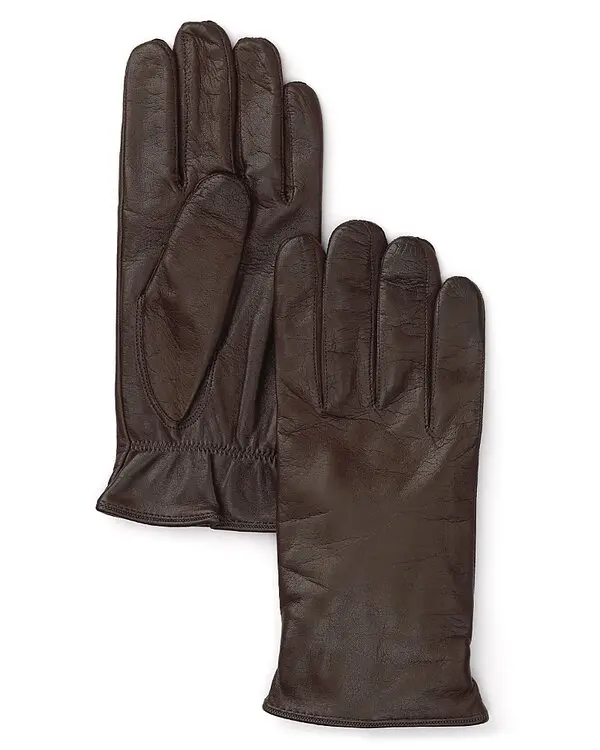 Bloomingdale'S Cashmere Lined Leather Gloves Exclusive - Brown