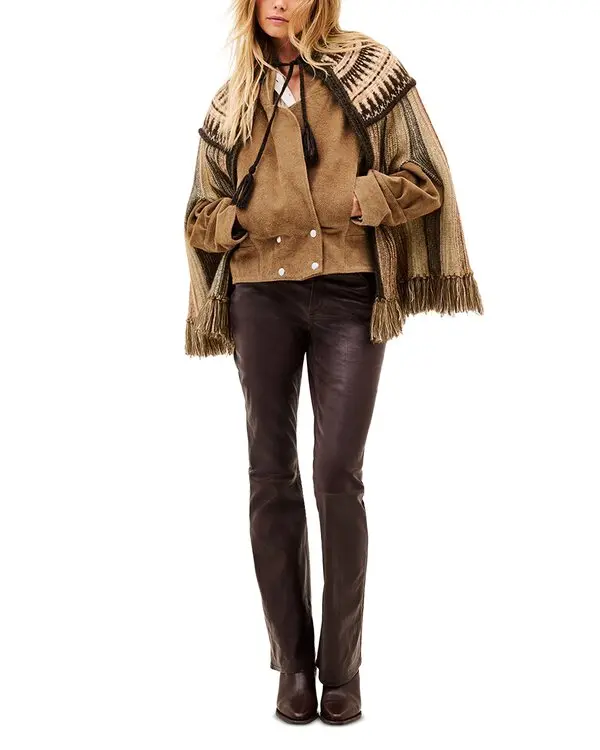 Ba&sh Prato Striped Fringed Poncho