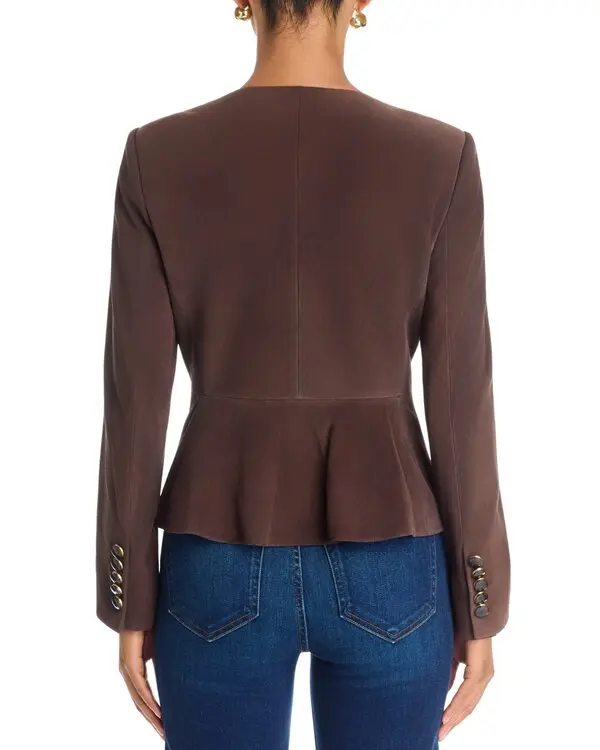 Veronica Beard Quinn Leather Peplum Jacket