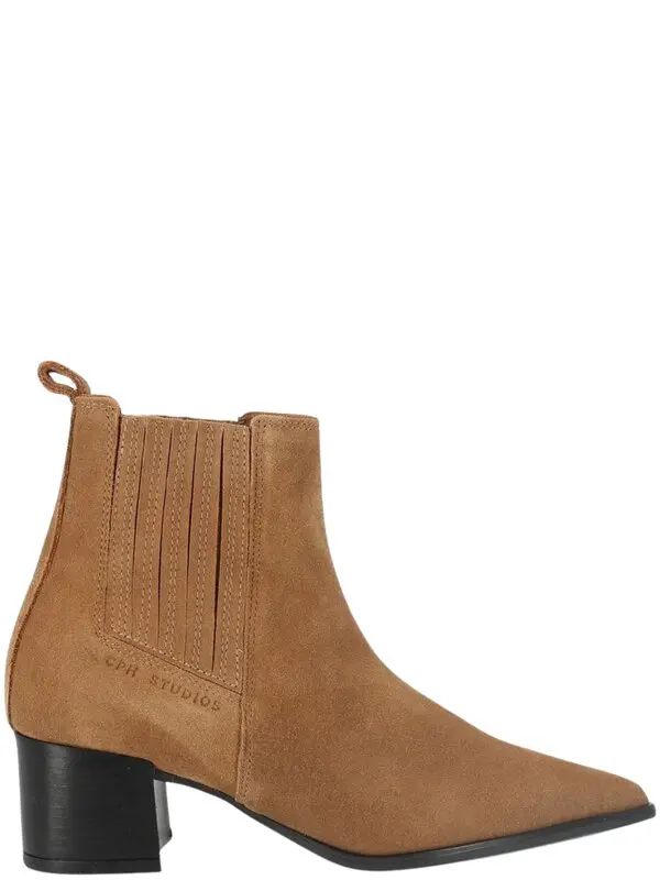 COPENHAGEN  Pointed-toe Slip-on Chelsea Boots - Beige