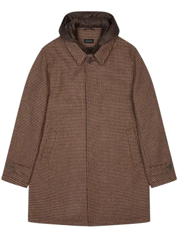 AT.P.CO Martinez Houndstooth Coat - Brown