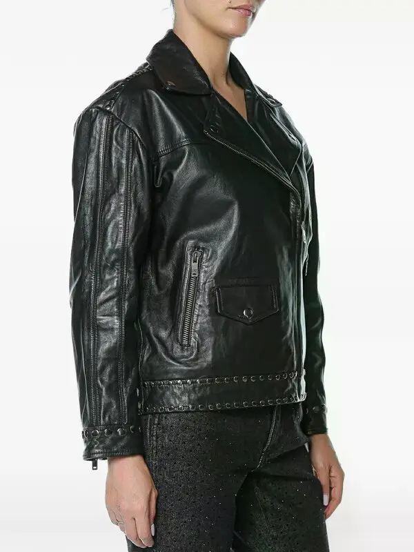 ONETEASPOON Studded Leather Biker Jacket
