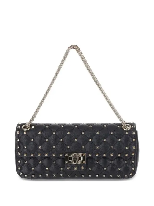 Valentino Garavani Rockstud Spike Small Leather Shoulder Bag - Black