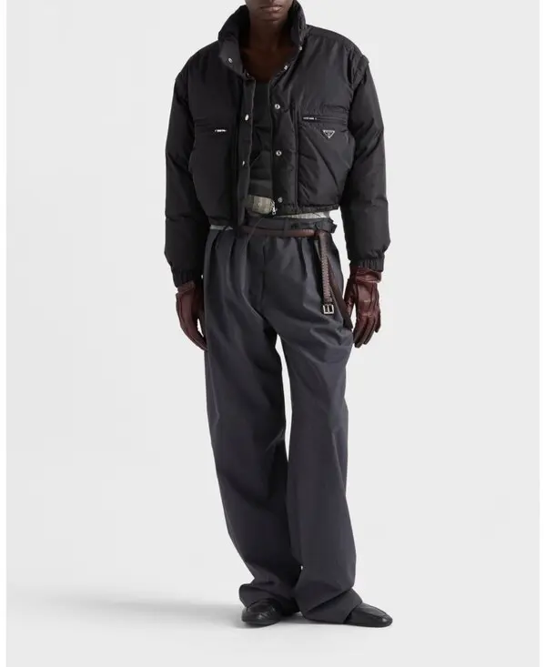 Prada Lightweight Re-nylon Cropped Down Jacket