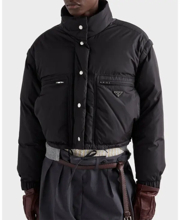 Prada Lightweight Re-nylon Cropped Down Jacket