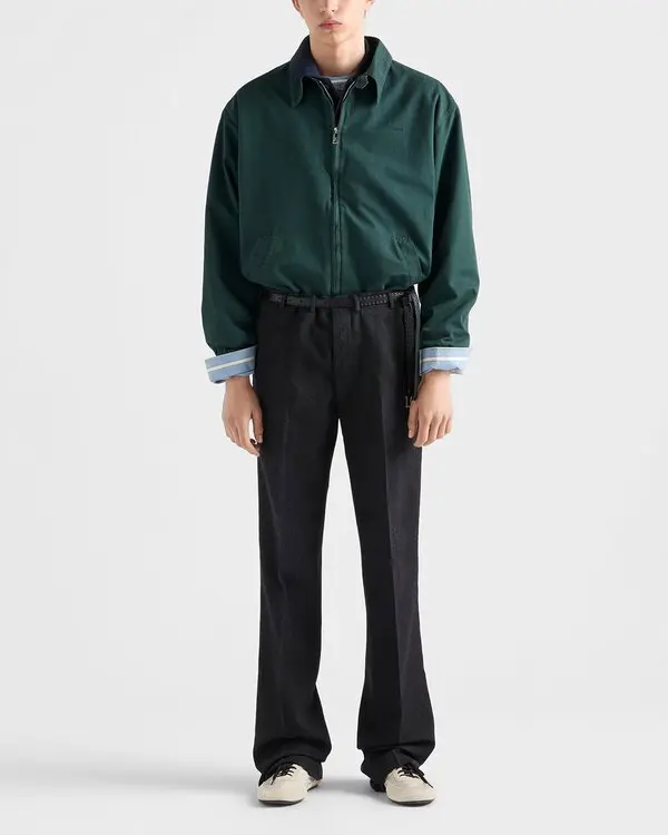 Prada Long-sleeved Cotton Polo Shirt - Navy