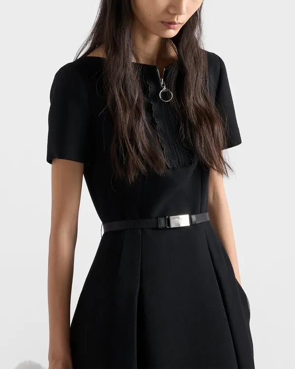 Prada Embroidered Natte Fabric Dress