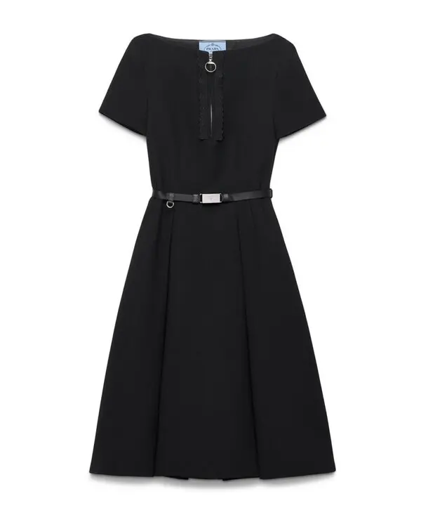 Prada Embroidered Natte Fabric Dress