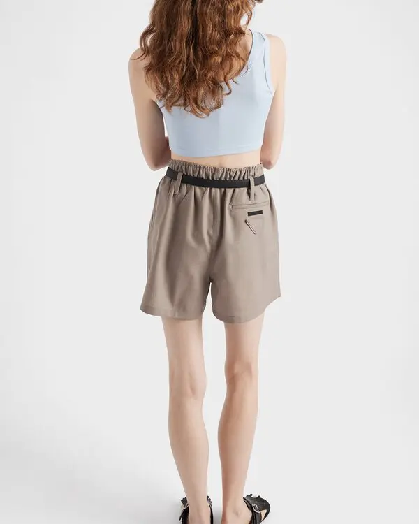 Prada Ribbed Knit Cotton Crop Top
