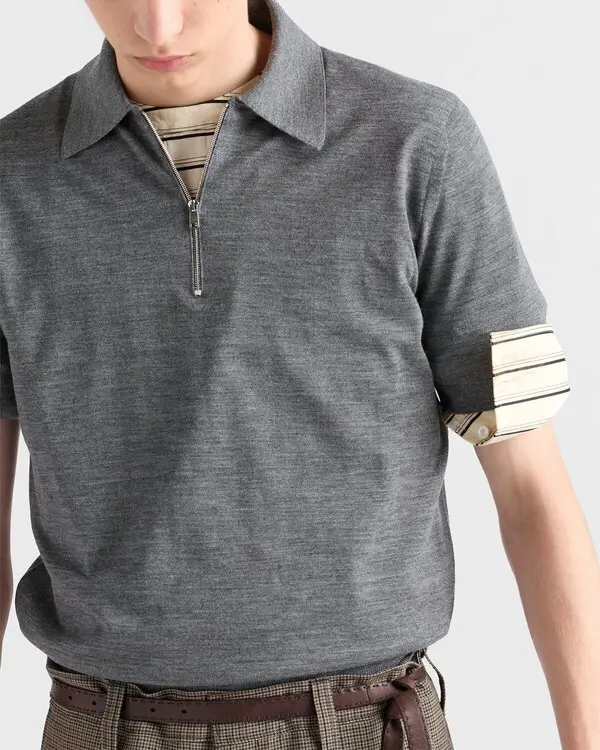 Prada Superfine Wool Polo Shirt
