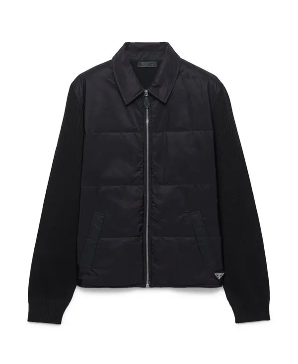 Prada Wool And Re-nylon Gabardine Cardigan