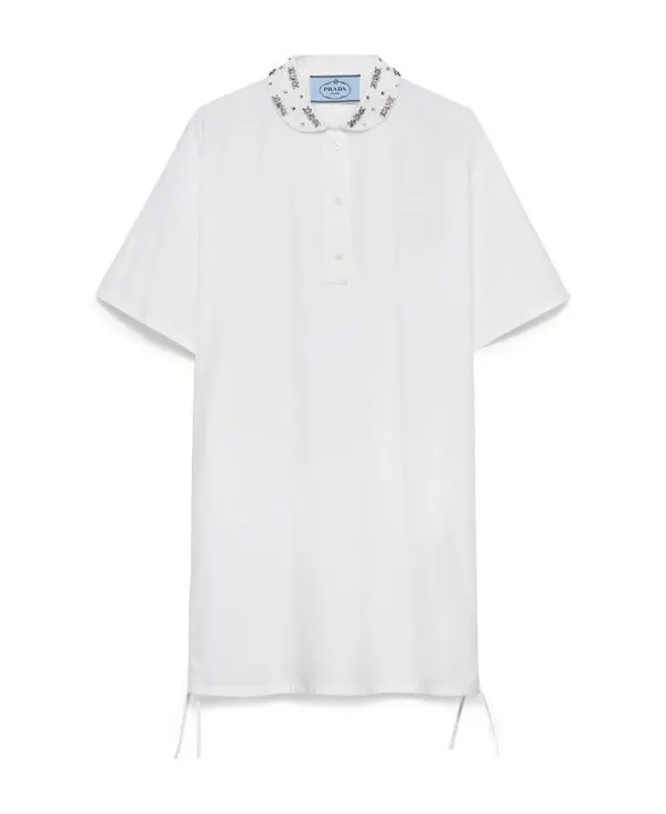 Prada Embroidered Poplin Mini Dress