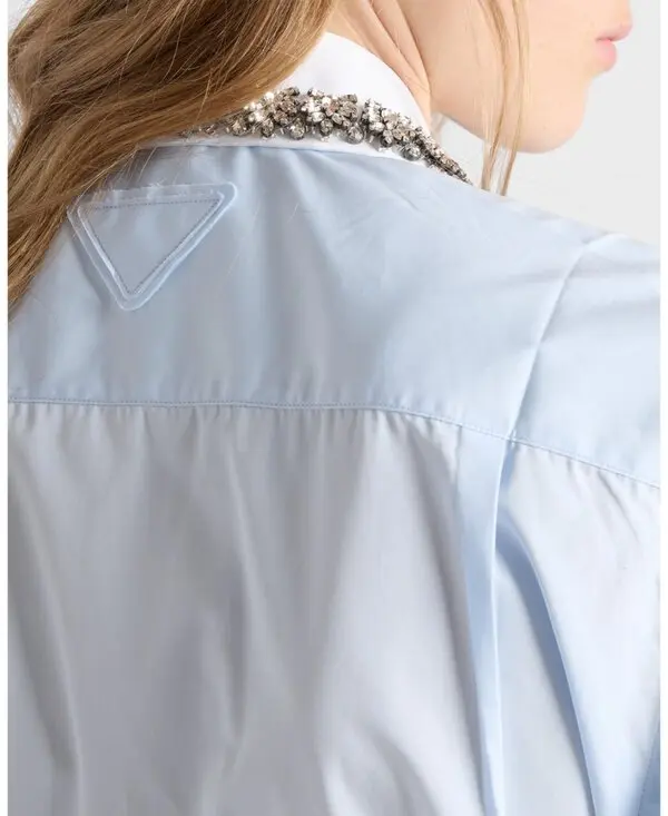 Prada Embroidered Poplin Shirt
