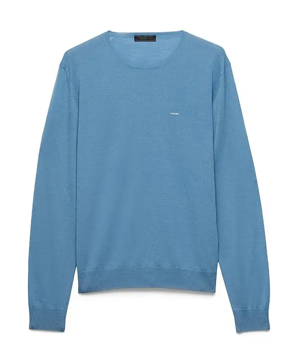 Prada Superfine Wool Crew-neck Sweater - Blue