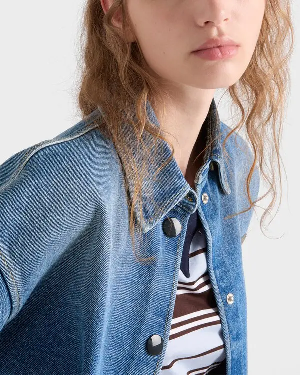 Prada Cropped Denim Shirt Jacket