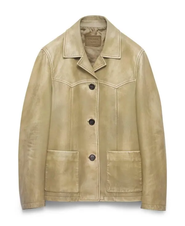 Prada Nappa Leather Jacket - Beige