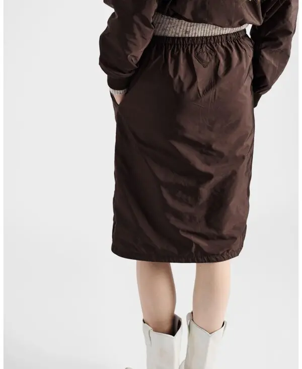 Prada Reversible Cotton Jersey And Re-nylon Skirt