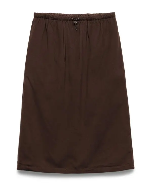 Prada Reversible Cotton Jersey And Re-nylon Skirt