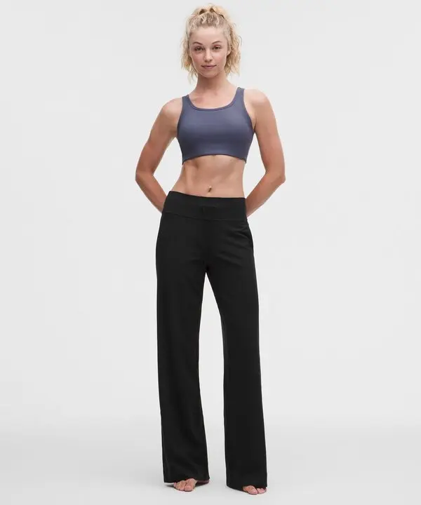 Lululemon Groove High-rise Mixed-rib Wide-leg Pant - Black