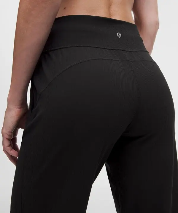 Lululemon Groove High-rise Mixed-rib Wide-leg Pant - Black