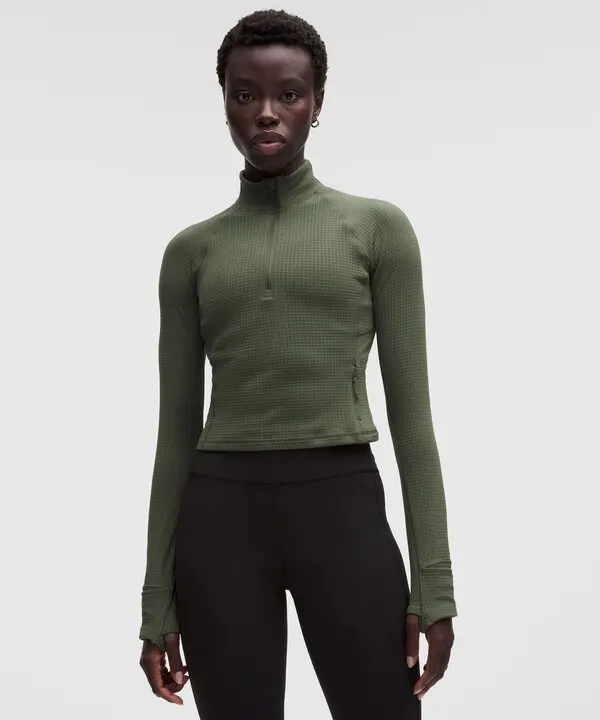Lululemon It's Rulu Cropped Half Zip - Sassy Sage