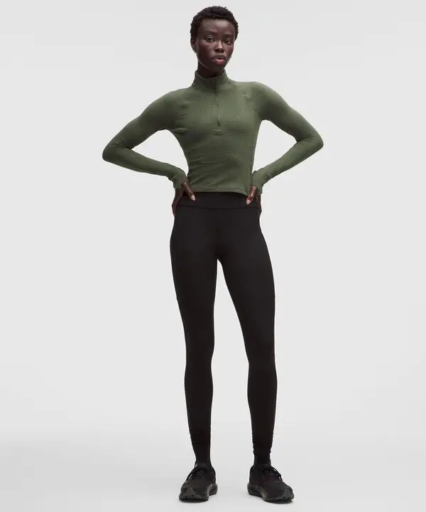Lululemon It's Rulu Cropped Half Zip - Sassy Sage