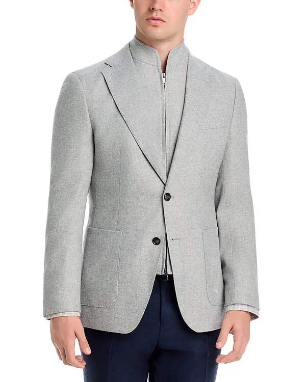 BOSS Hutson Wool Blend Slim Fit Sport Coat & Removable Bib - Medium Grey